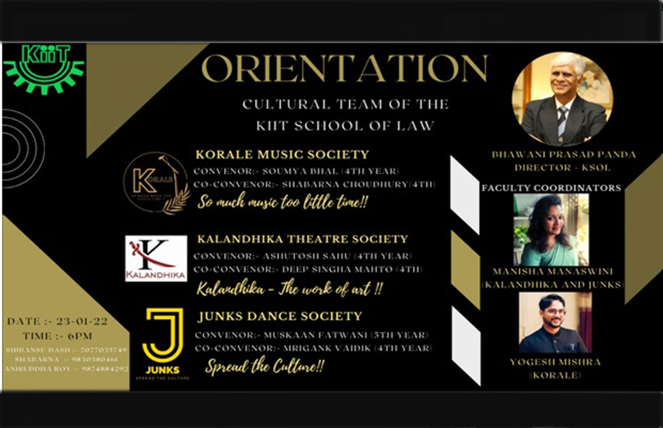 KLS Cultural Team Organizes Orientation Ceremony | KIIT University News ...
