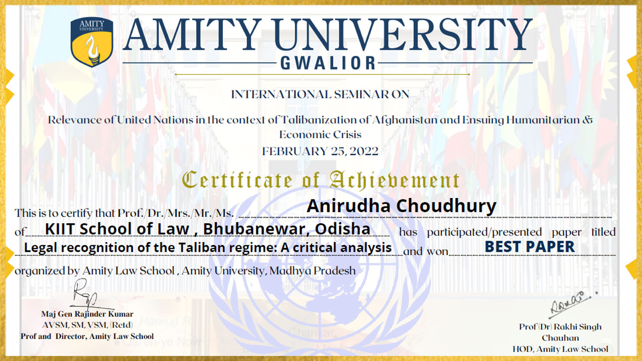 KIIT Law School Faculties Win Best Paper Award at International Seminar ...